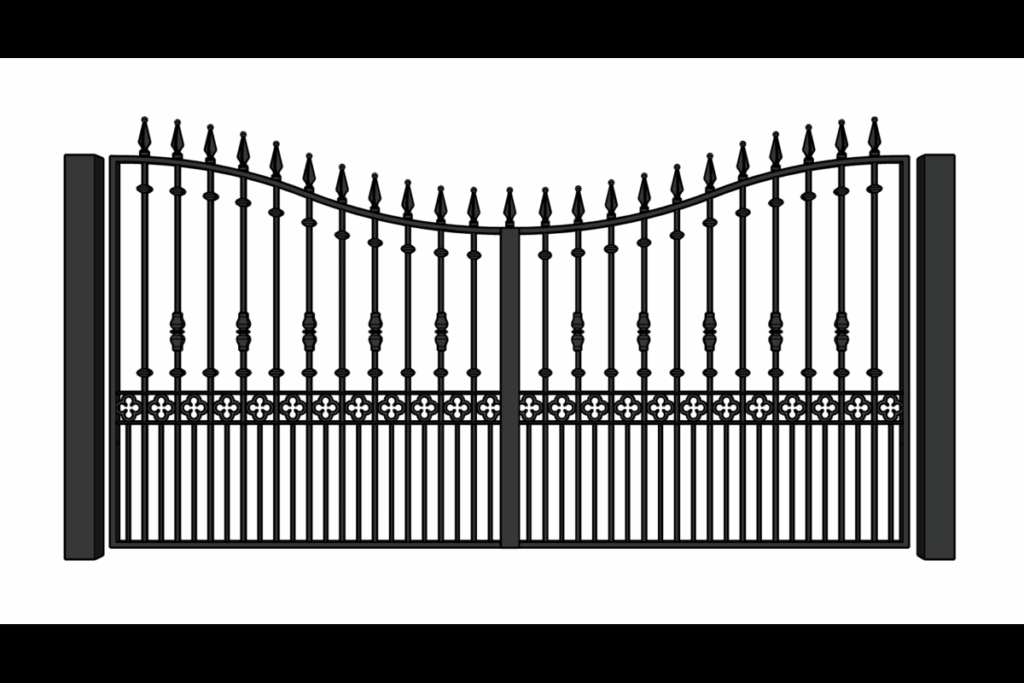 Norfolk Iron Driveway Gates - Helions Forge | Custom Gates & Railings
